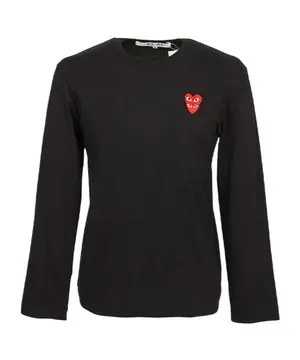 Play Comme Des Garcon Comme Des Garçons Play Double Heart Patch Crewneck T-shirt