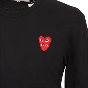 Play Comme Des Garcon Comme Des Garçons Play Double Heart Patch Crewneck T-shirt