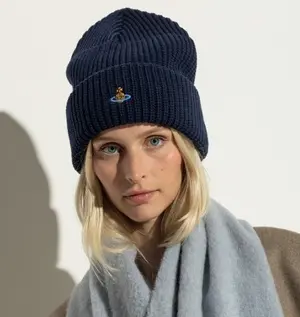 VIVIENNE WESTWOOD Logo Embroidered Beanie