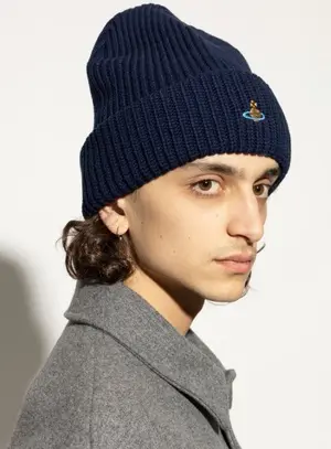 VIVIENNE WESTWOOD Logo Embroidered Beanie