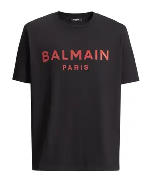 Balmain T-shirt With Paris Print - Black