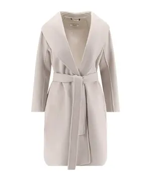 Max Mara Belted Wrap Coat - Nude