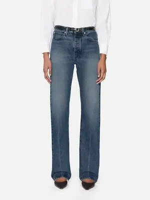 FRAME High-waisted Straight-leg Jeans