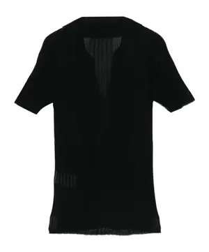 ROBERTO COLLINA Short-sleeve Collared Ribbed Top