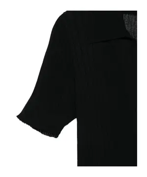ROBERTO COLLINA Short-sleeve Collared Ribbed Top
