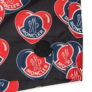Moncler Logo Print Swim Shorts