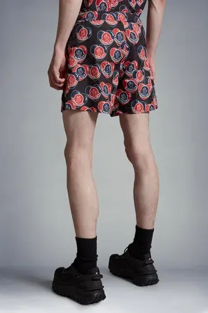 Moncler Logo Print Swim Shorts