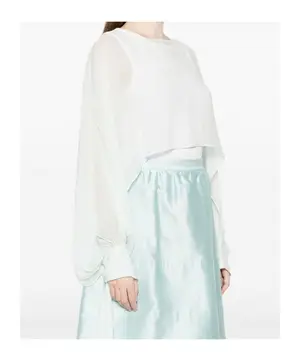 TWINSET Cropped Tie-sleeve Blouse