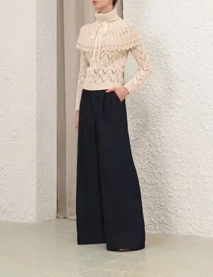 Zimmermann Hypnotic Ruffled Collar Sweater