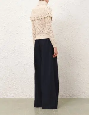 Zimmermann Hypnotic Ruffled Collar Sweater