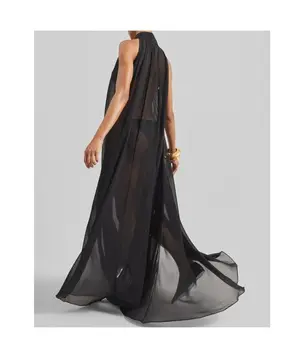 THE FRANKIE SHOP Sleeveless Collared Maxi Dress With Asymmetrical Hem