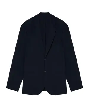 Emporio Armani Single-breasted Lapel Collar Jacket - Navy