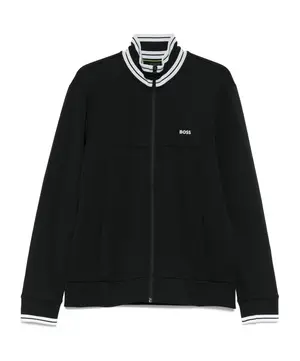 Hugo Boss Striped-cuff Zip-up Jsweatshirt