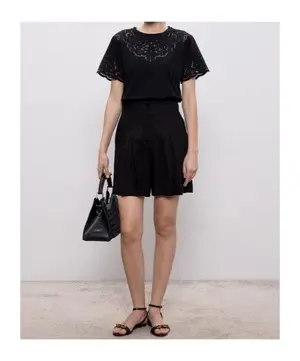 TWINSET Pleated High-waisted Shorts