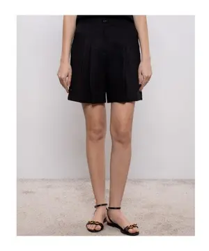 TWINSET Pleated High-waisted Shorts