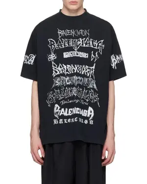 Balenciaga Logo Printed Crewneck T-shirt