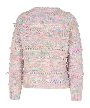 Isabel Marant Étoile Round Neck Knit Sweater With Wide Knit Inserts And Embossed Decoration