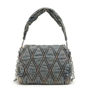 DIESEL® Charm-d Denim Shoulder Bag - Blue