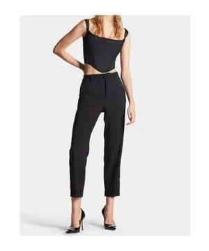 Dsquared2 High-waisted Cotton Straight-leg Trousers