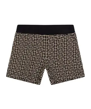 Balmain Logo Monogram Elasticated Waist Shorts