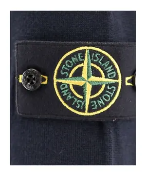 Stone Island Logo Patch Crewneck Jumper - Blue