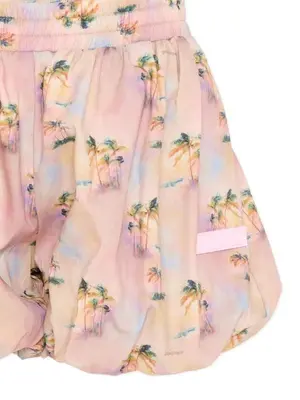 Palm Angels Graphic Print Elastic Waist Shorts