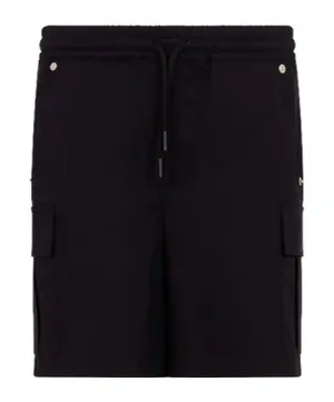 MSGM Elastic Waist Cargo Shorts With Drawstring - Black