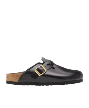BIRKENSTOCK Boston Braided Buckled Clogs - Black