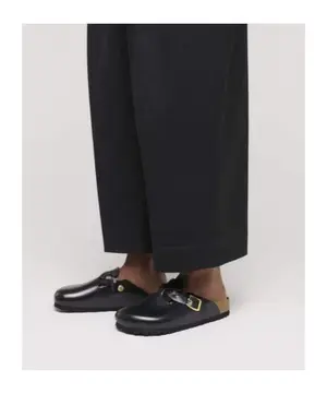 BIRKENSTOCK Boston Braided Buckled Clogs - Black