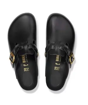 BIRKENSTOCK Boston Braided Buckled Clogs - Black