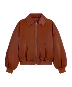 Celine Bomber Jacket In Soft Lambskin - Red