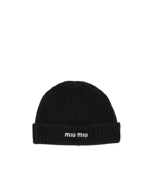 Miu Miu Embroidered Logo Beanie