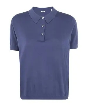 Aspesi Knitted Short Sleeve Polo Top