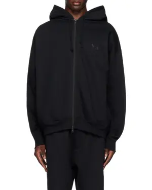 Y3 Zip-up Hooded Jacket With Embellished Chest