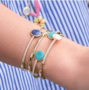 APM MONACO Golden Silver Crystal Inlaid Diamond Meteor Lapis Lazuli Bracelet