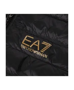EA7 Quilted Zip-up Down Jacket With Stand Collar