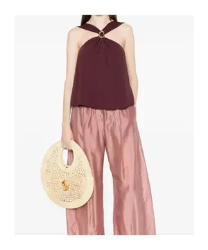FORTE_FORTE Sleeveless Criss-cross Top With Embellishment