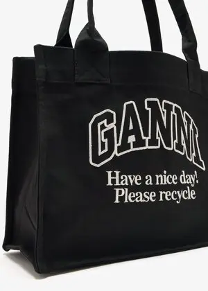 GANNI Large Shopper Bag - Black