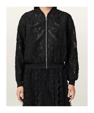 ALLSAINTS Jade Embroidered Zip-up Jacket