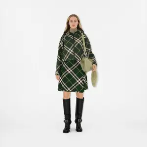Burberry Check-pattern Zip-up Hooded Cropped Jacket