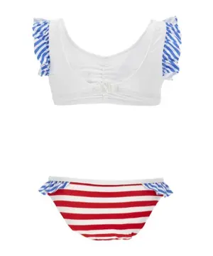 Monnalisa X Hello Kitty Striped Ruffled Bikini Set