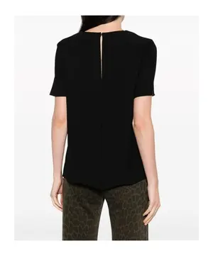 P.a.r.o.s.h Drop Shoulder Blouse With Keyhole Detail