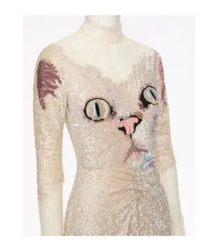 Valentino Garavani Sequined Cat Motif Gown