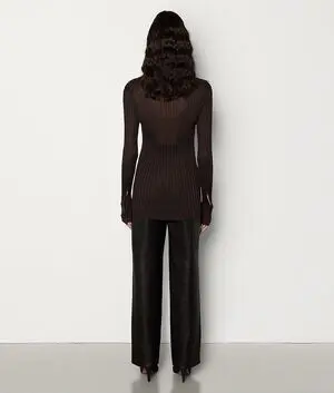 Bottega Veneta Long Sleeve Ribbed Knit Pullover