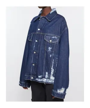 Acne Studios Relaxed Fit Distressed Denim Jacket