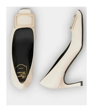 ROGER VIVIER Trompette Buckle Pumps - Cream