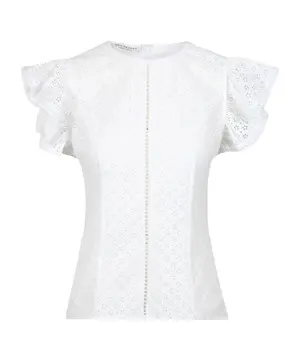 Philosophy Di Lorenzo Serafini Broderie Anglaise Cropped Blouse