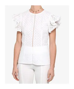 Philosophy Di Lorenzo Serafini Broderie Anglaise Cropped Blouse