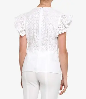 Philosophy Di Lorenzo Serafini Broderie Anglaise Cropped Blouse