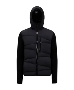 Moncler Padded Wool Zip-up Hooded Down Jacket
